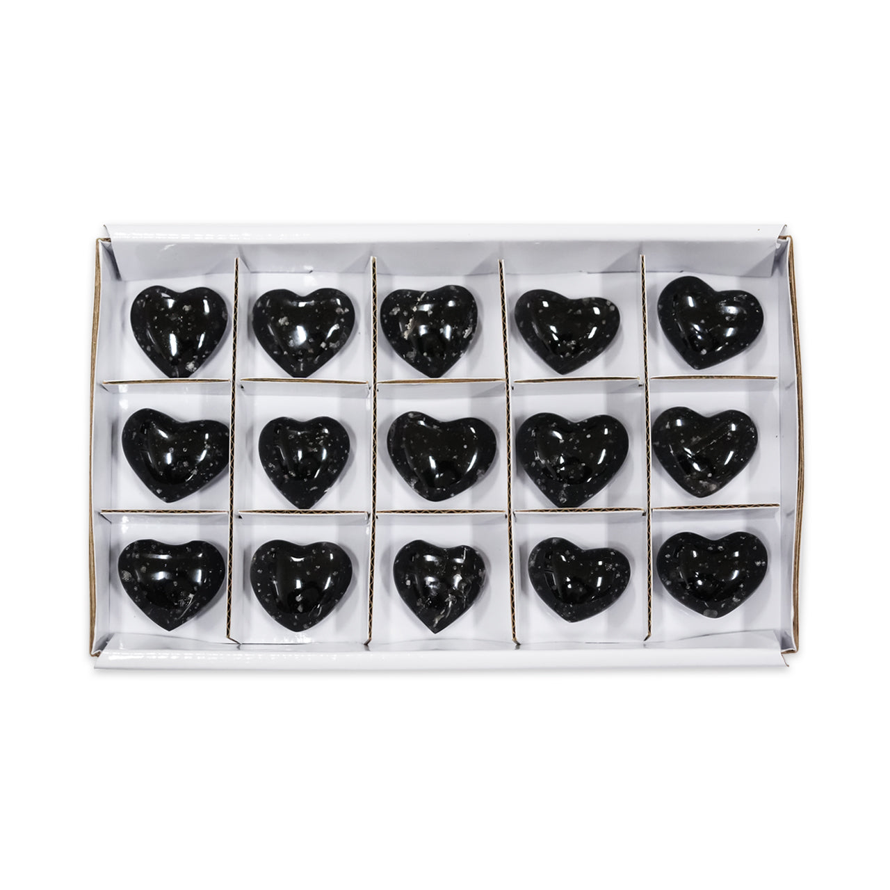 Galaxy Obsidian Heart Stones - 15 Pieces | Starborn